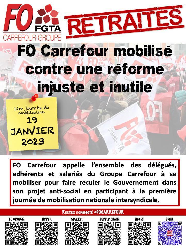 Réforme des retraites : FO Carrefour se mobilise