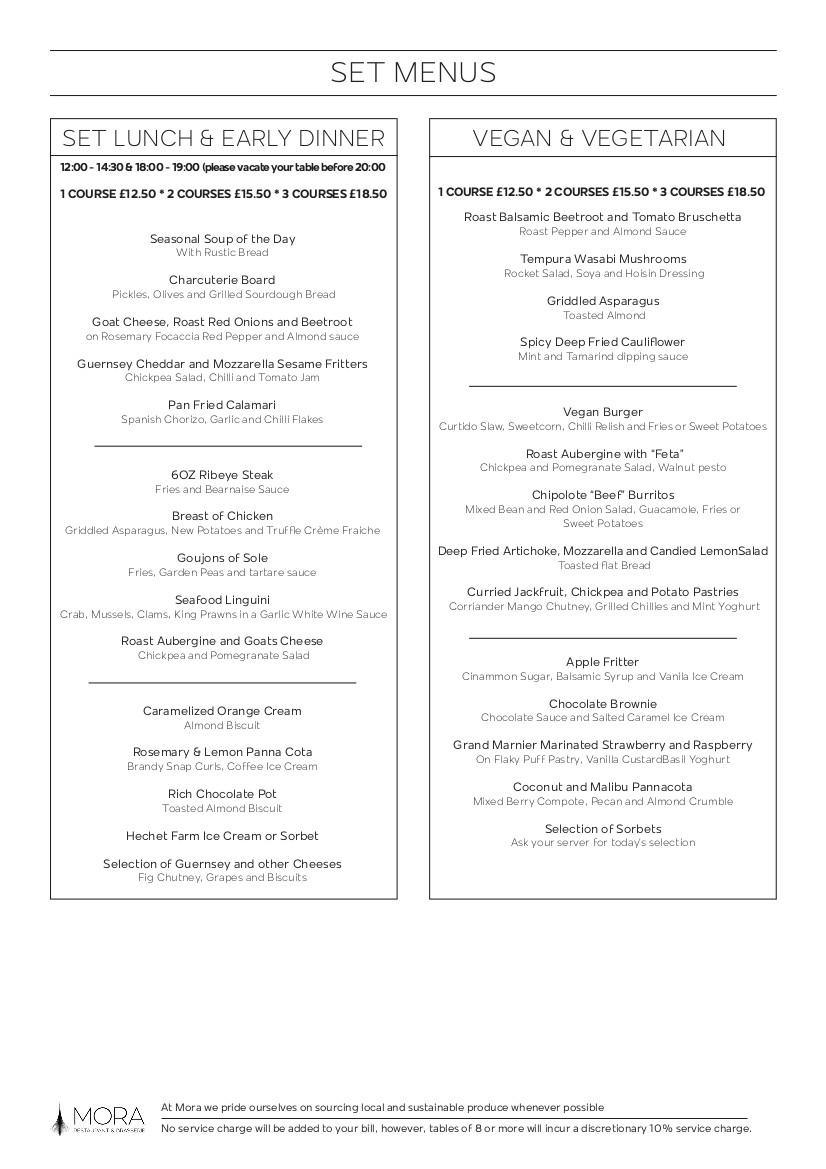 Mora Set Menus