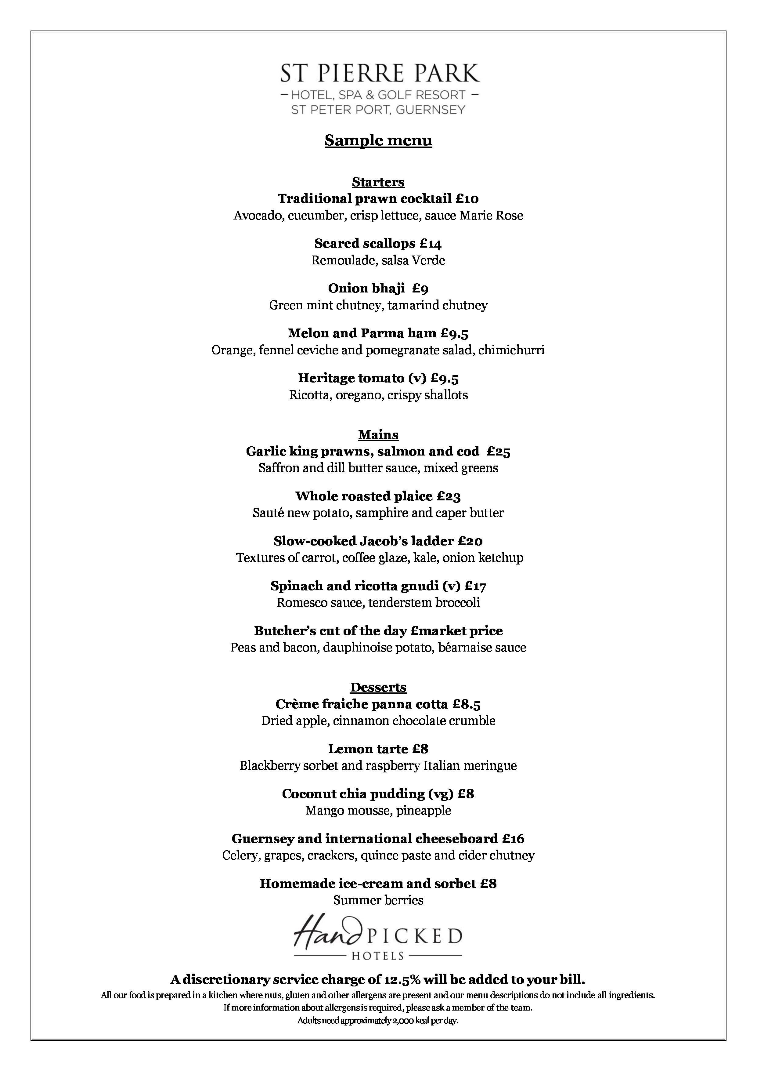 Victor Hugo Restaurant Menu