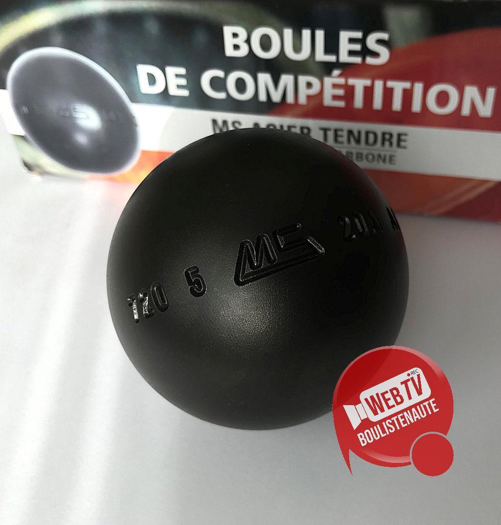 3 boules de pétanque compétition MS ACIER Carbone demi-tendre