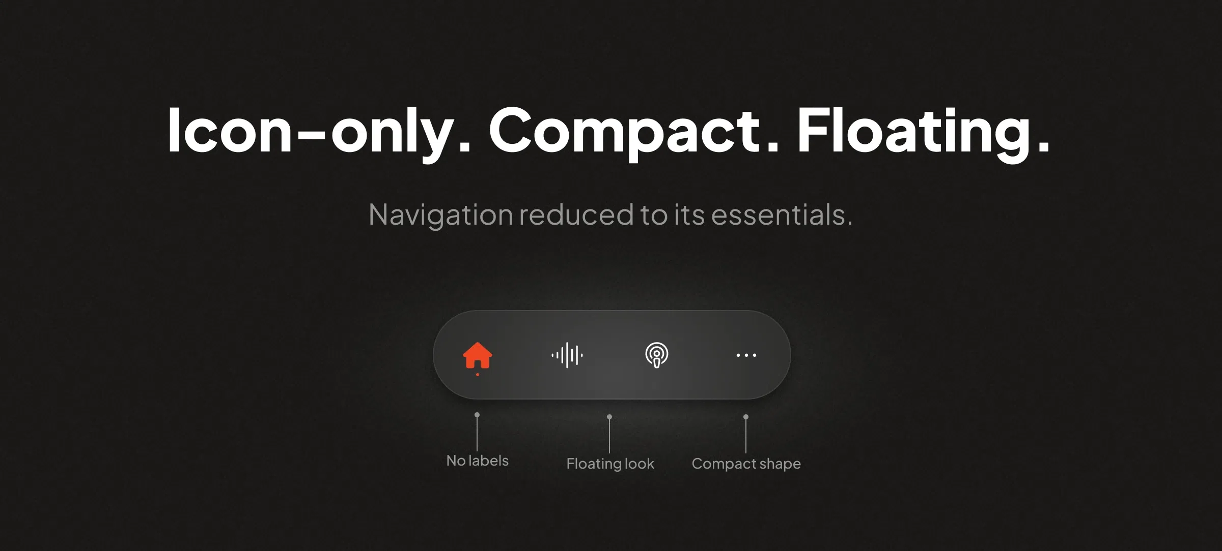 Minimal TabBar: eine kompakte, icon-only und entschieden