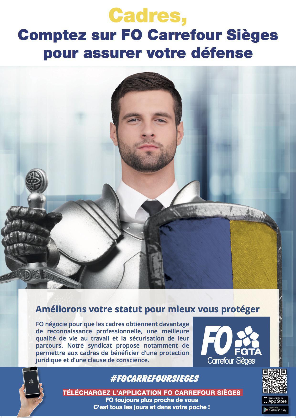 Cadres, Comptez sur FO Carrefour Sièges pour assurer votre défense!