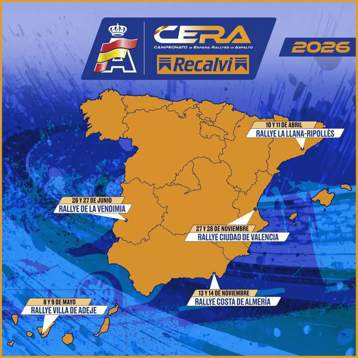 El CERA-Recalvi 2026 se disputará en cinco comunidades autónomas